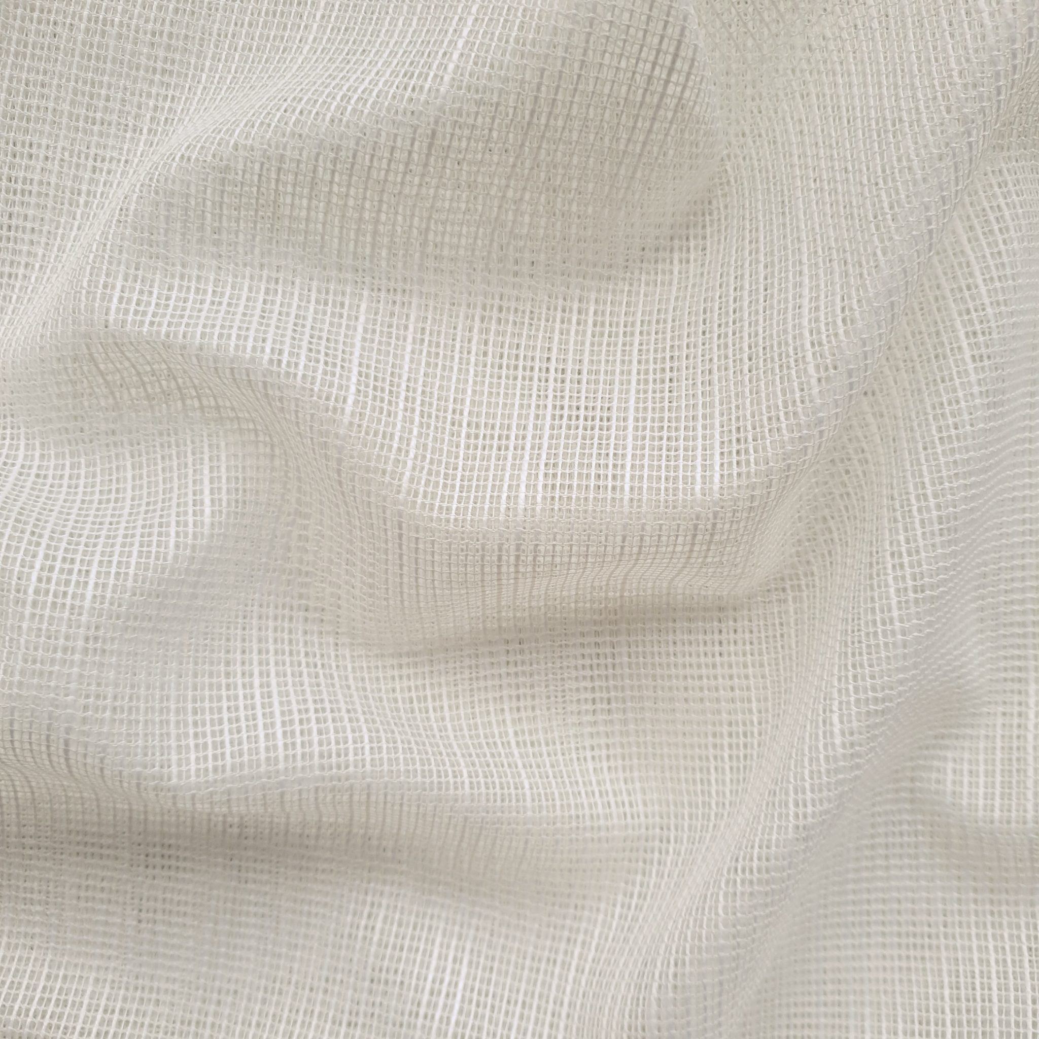 Palmerston Ecru - FR Fabric - Open Weave Sheer - Weighted Hem